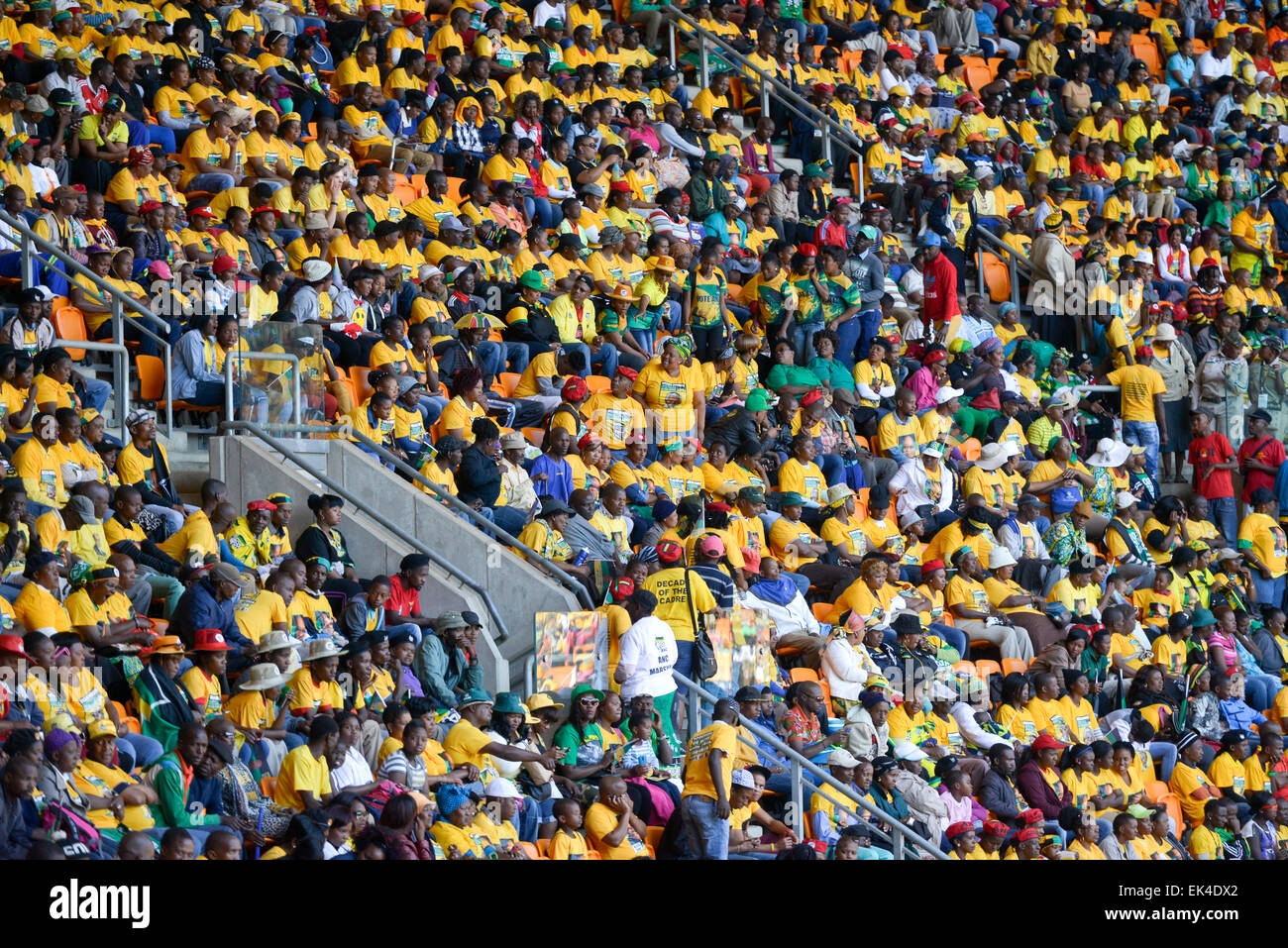 crowds of people sitting in the stands of the fnb stadium - ANC ...