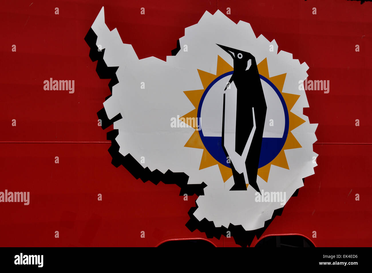 The symbol on the SA Agulhas II , South Africa's research vessel at the ...