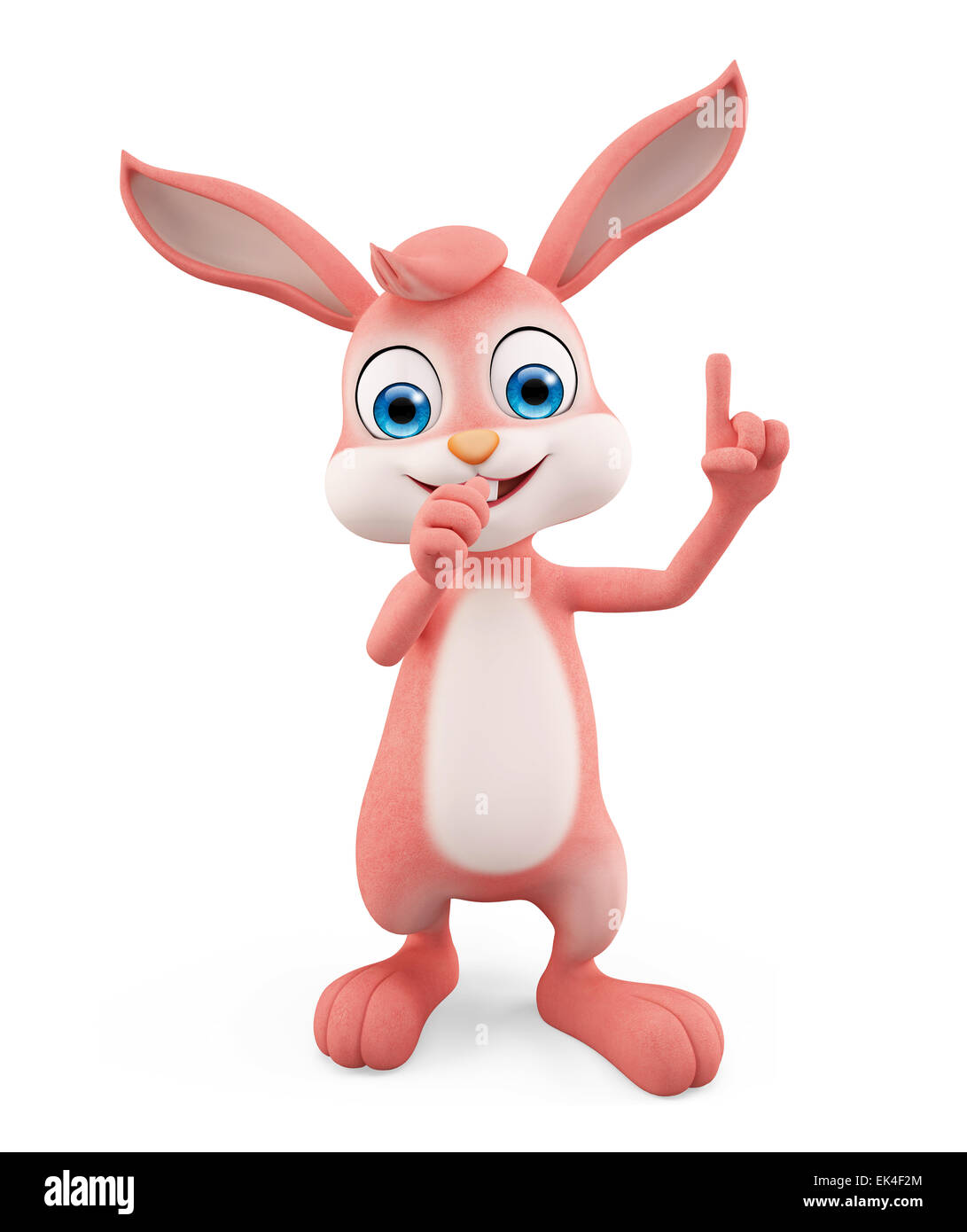 3d illustration of Easter Bunny with pointing sign pose Stock Photo - Alamy