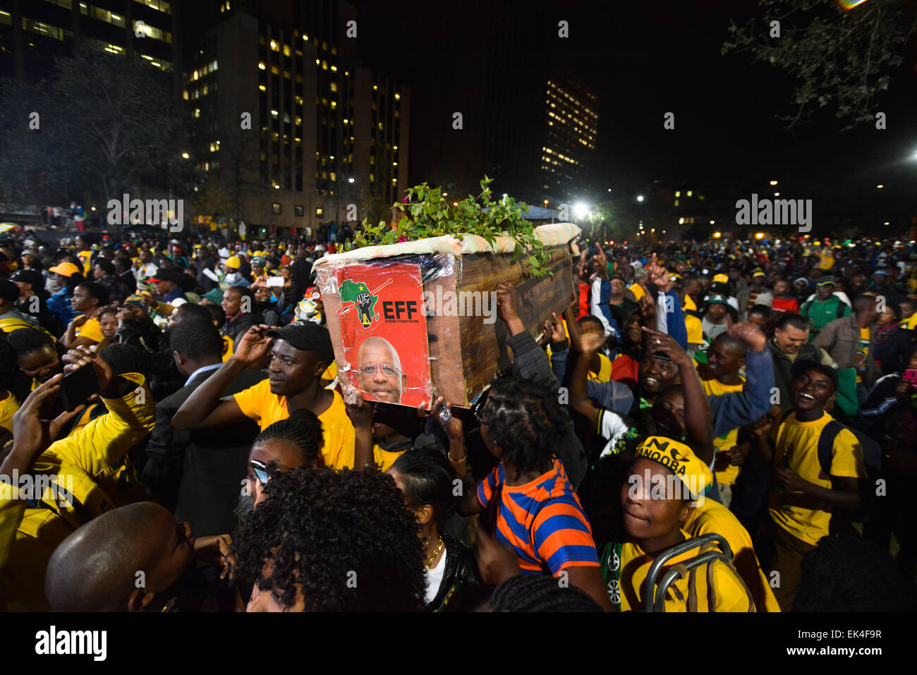 a coffin carried around that represents the death of opposition party ...