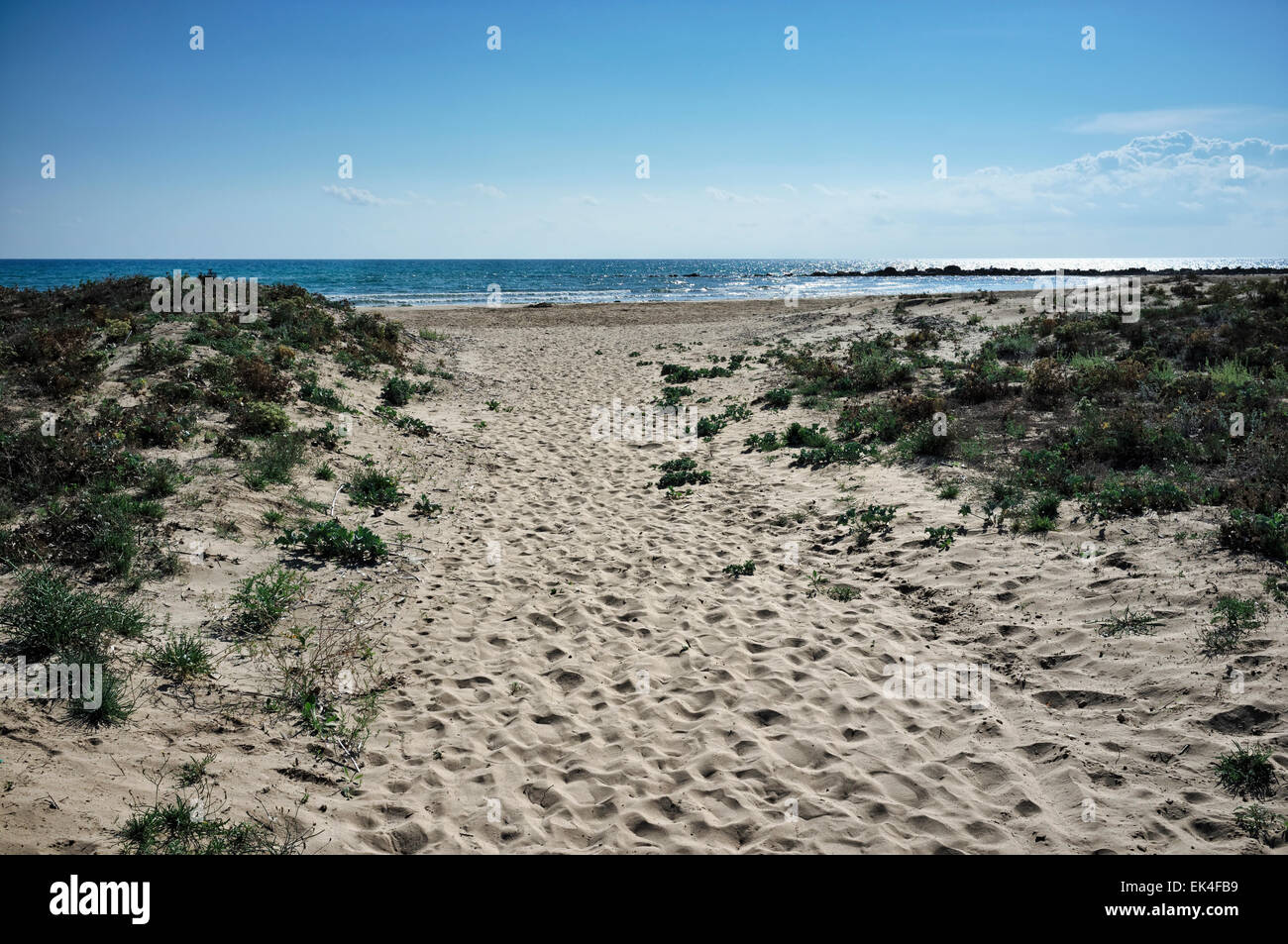 Italy, Sicily, Mediterranean Sea, Southern sandy coastline, Playa ...