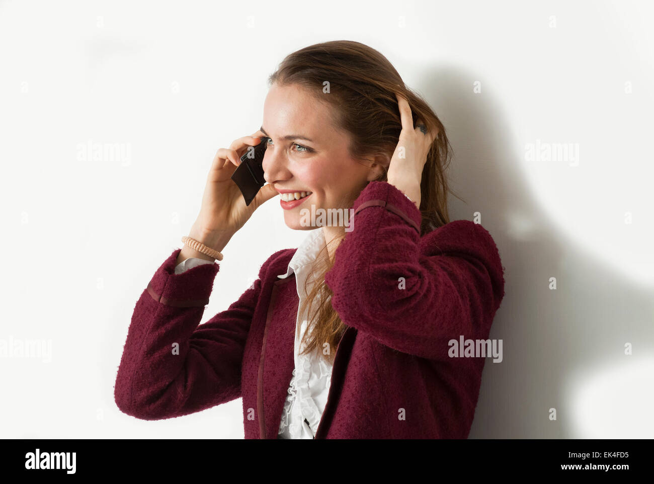 Italy, girl talking on the mobile phone Stock Photo - Alamy