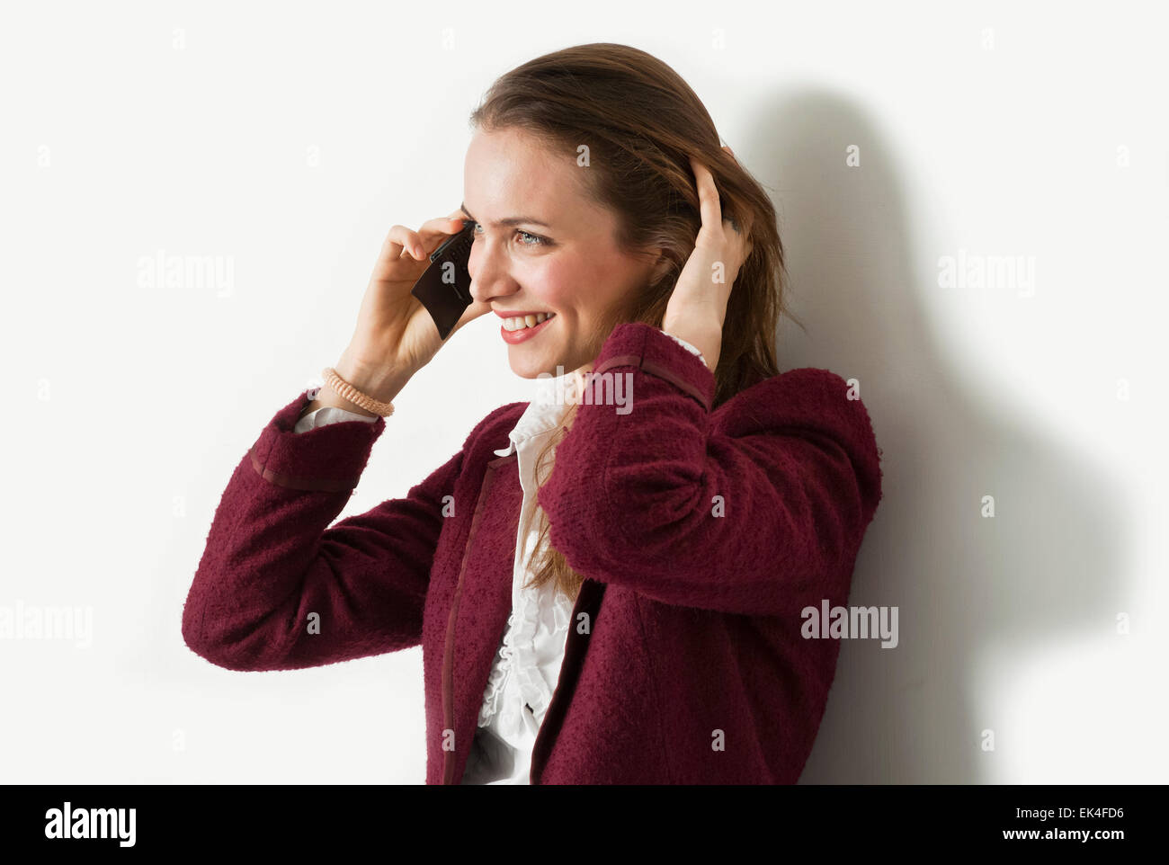 Italy, girl talking on the mobile phone Stock Photo - Alamy