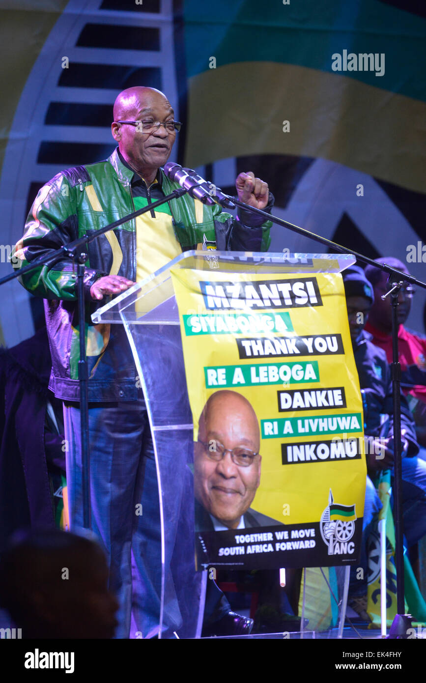 president of the anc jacob juma delivering the victory speech to all ...