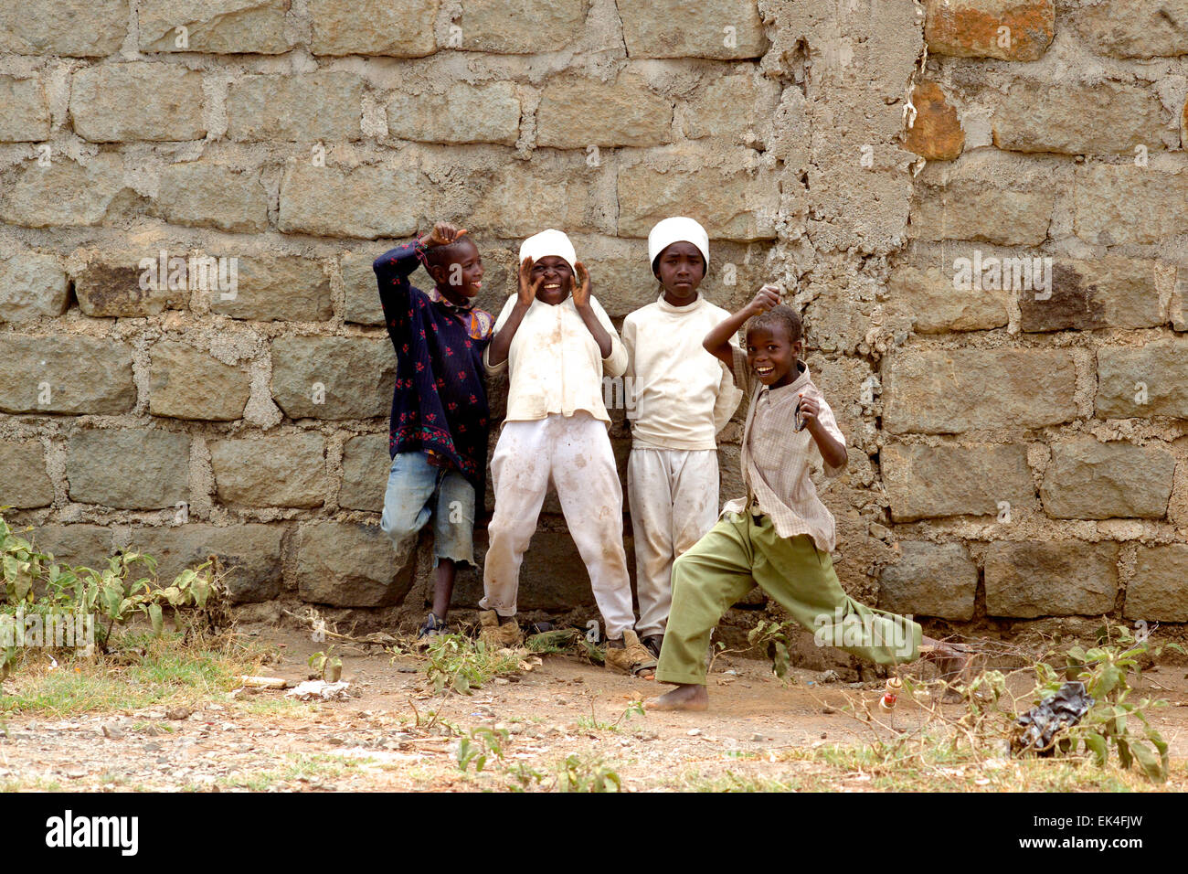 Happy Kenyan Boys posing for the camera Stock Photo - Alamy