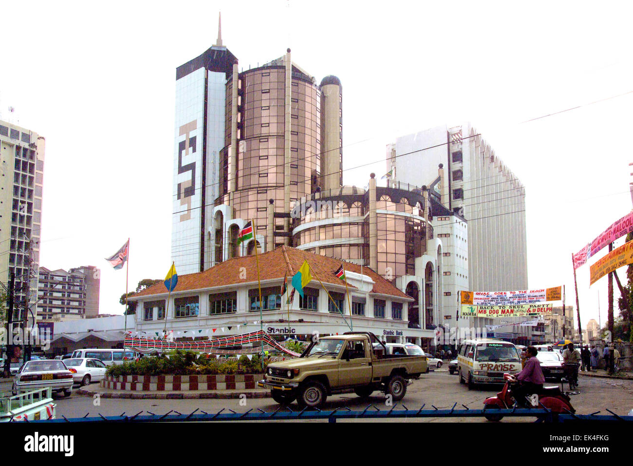 Tall buildings in the main street in the city of Mombasa,Kenya Stock ...