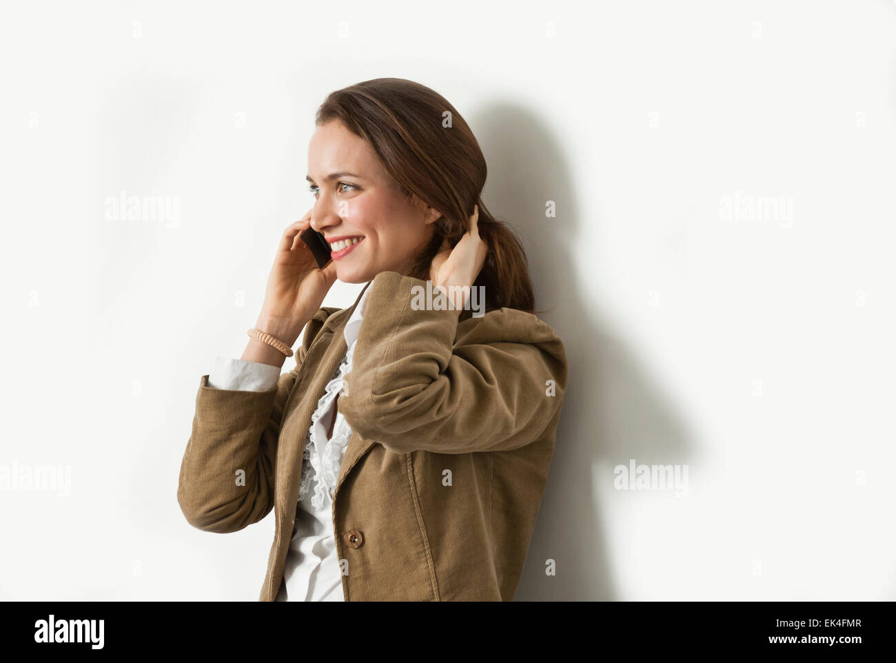 Italy, girl talking on the mobile phone Stock Photo - Alamy