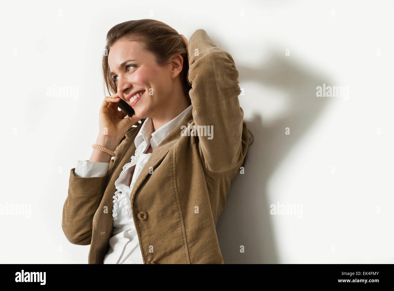 Italy, girl talking on the mobile phone Stock Photo - Alamy