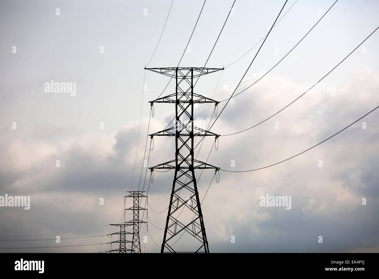 Eskom Pylons in Soweto. 15/01/15 Photo: Oupa Nkosi Stock Photo - Alamy