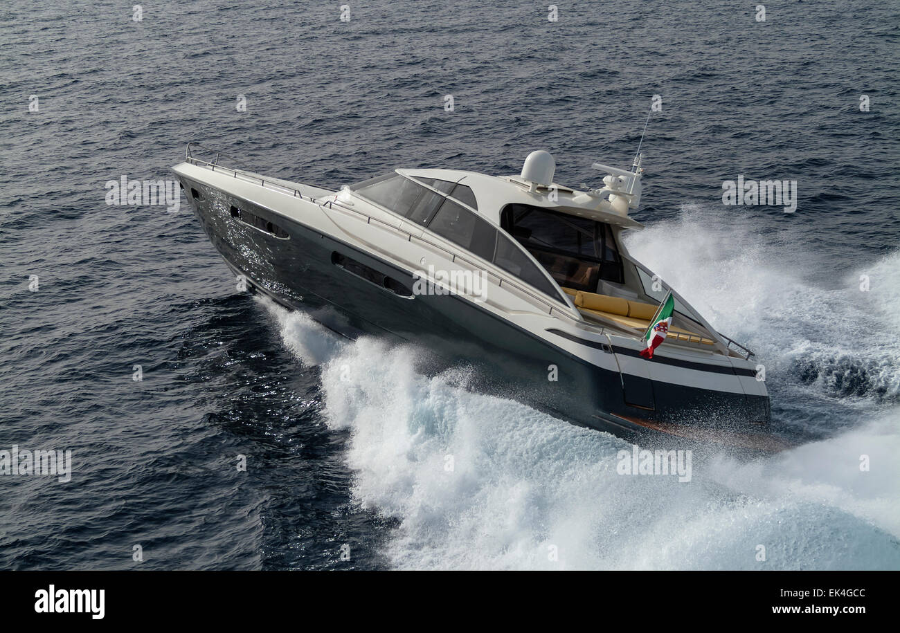 Italy, off the coast of Naples, Atlantica luxury yacht (boatyard ...