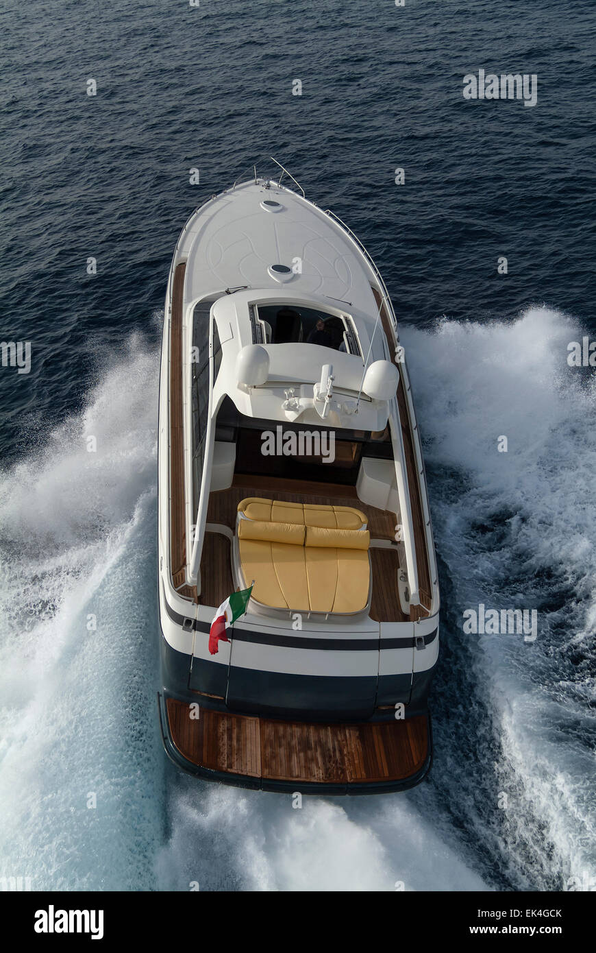 Italy, off the coast of Naples, Atlantica luxury yacht (boatyard ...