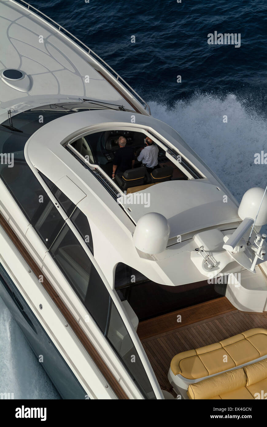 Italy, off the coast of Naples, Atlantica luxury yacht (boatyard ...