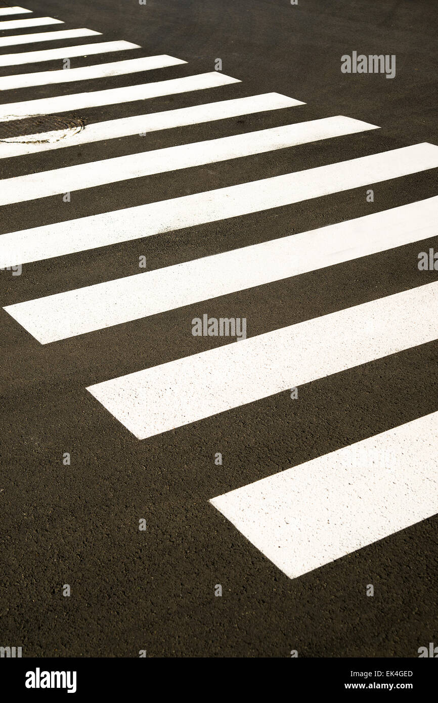 Crosswalk markings painted white paint on asphalt in the city Stock ...