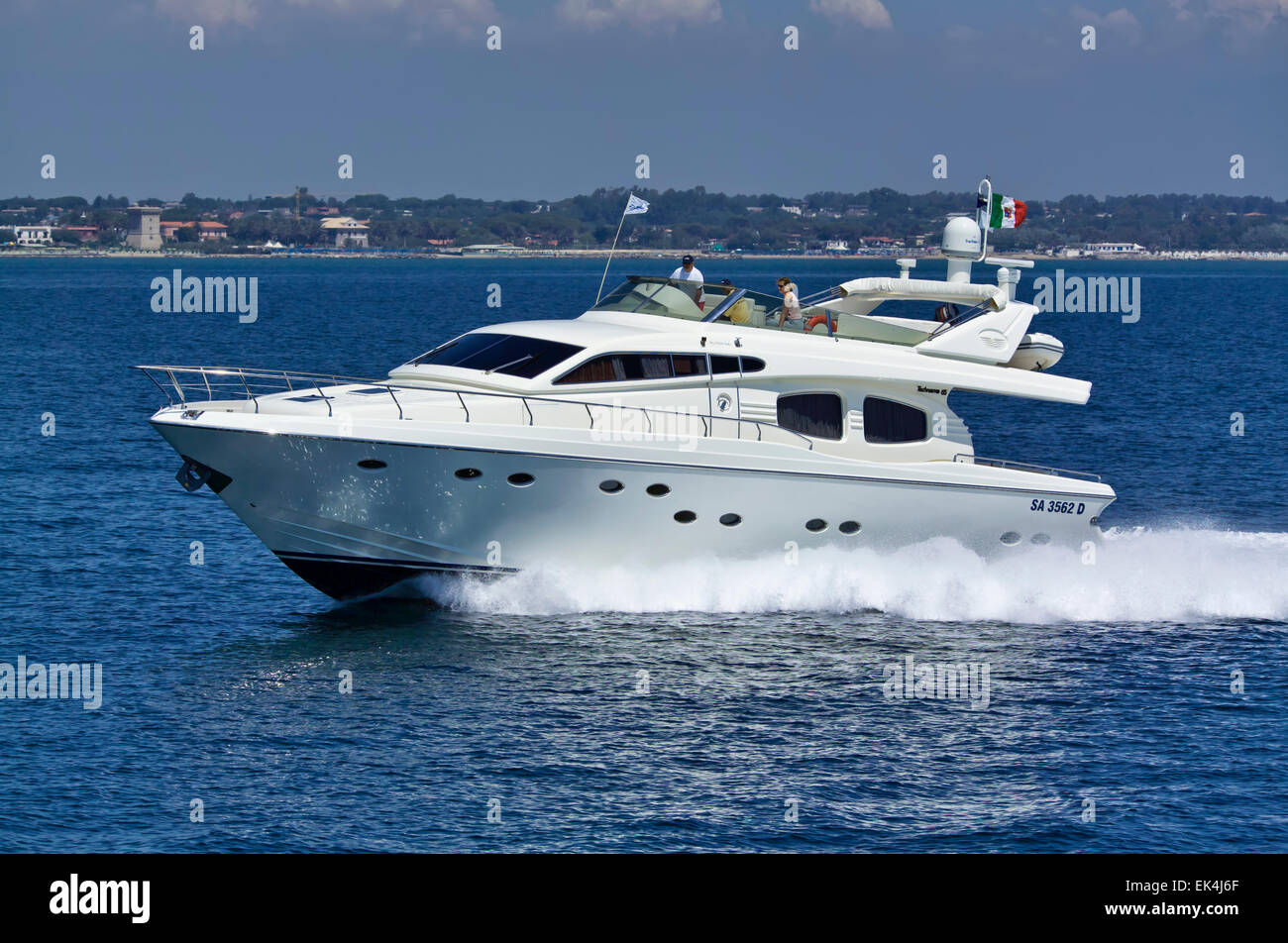 Italy, S.Felice Circeo (Rome), luxury yacht Rizzardi Posillipo Technema ...