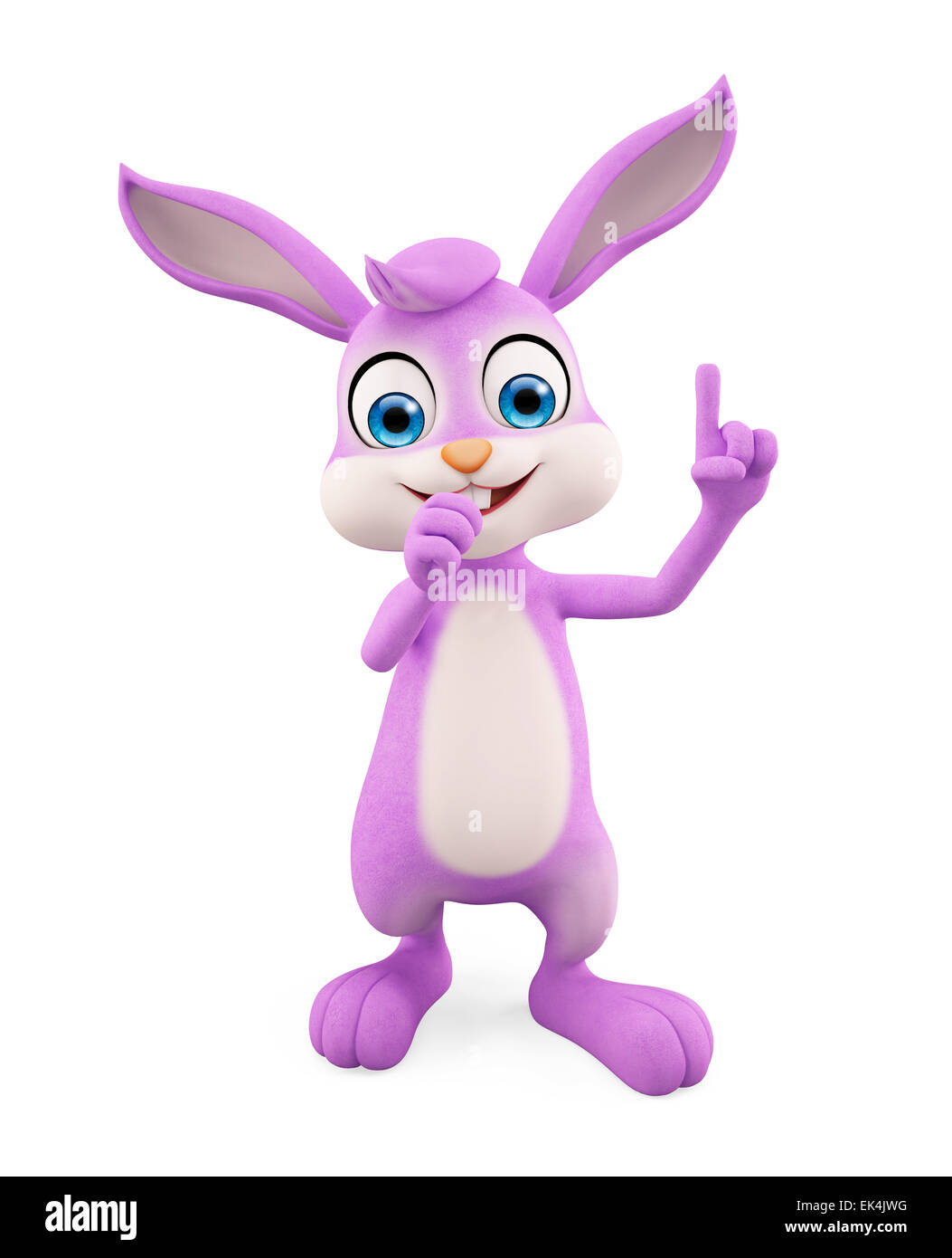 3d illustration of Easter Bunny with pointing sign pose Stock Photo - Alamy