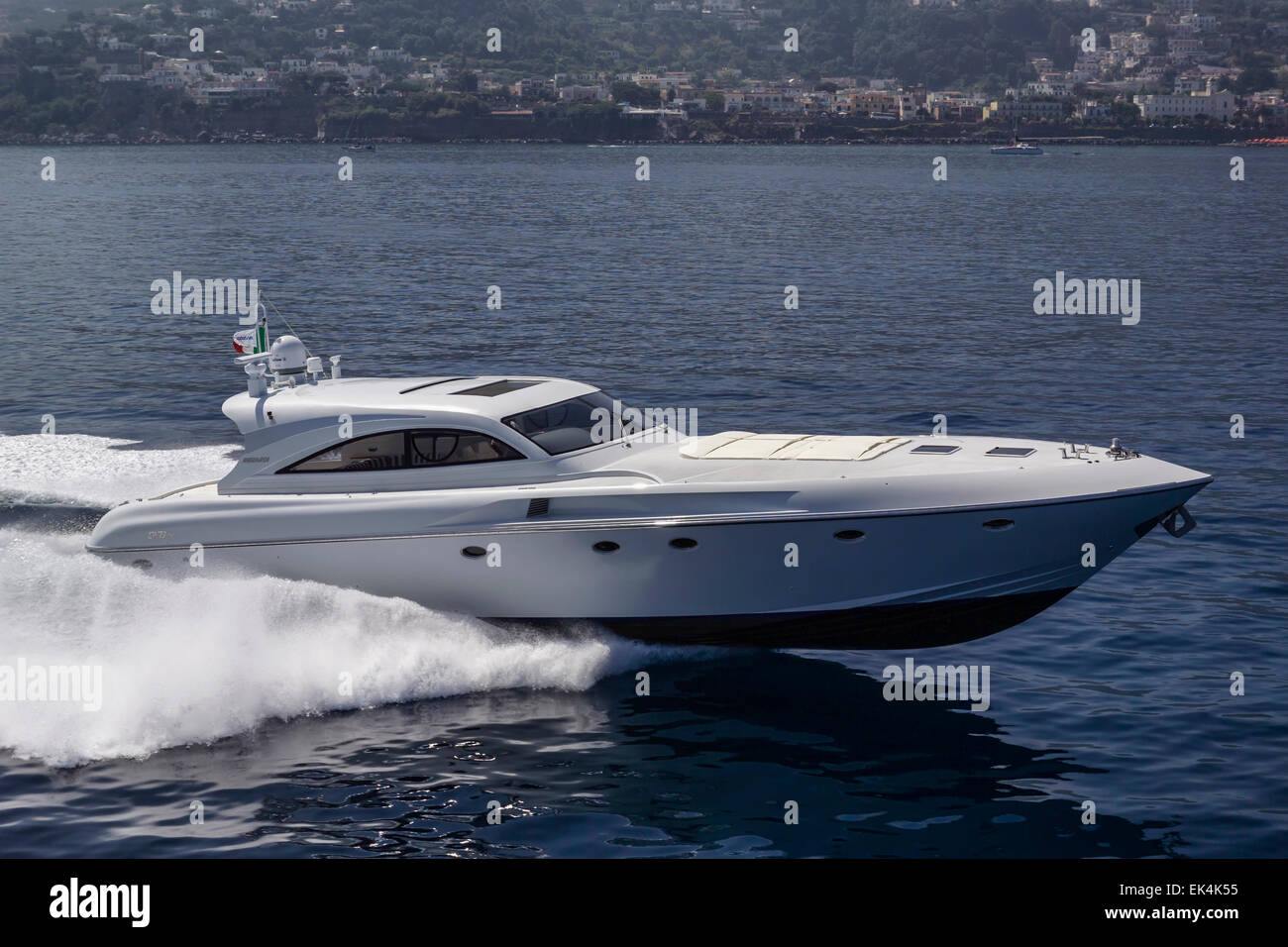 Italy, Circeo (Rome), Tyrrhenian sea, Rizzardi 73 luxury yacht, aerial ...