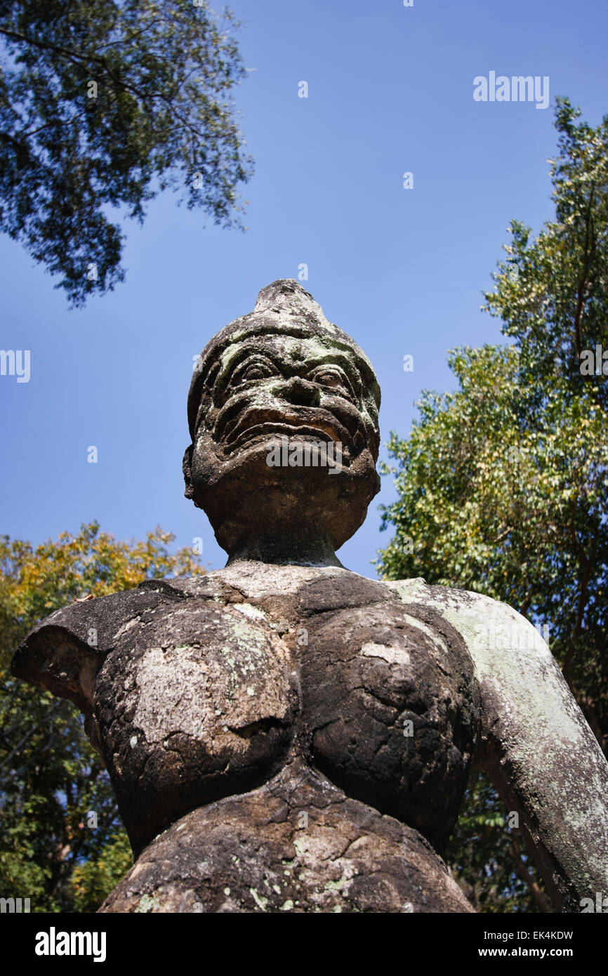 Thailand, Chiang Mai, Umong Temple (Wat Umong), ancient religious staue ...