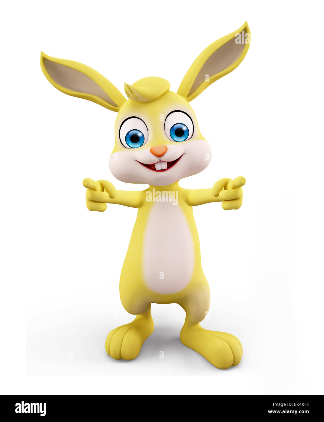 3d illustration of Easter Bunny with pointing sign pose Stock Photo - Alamy
