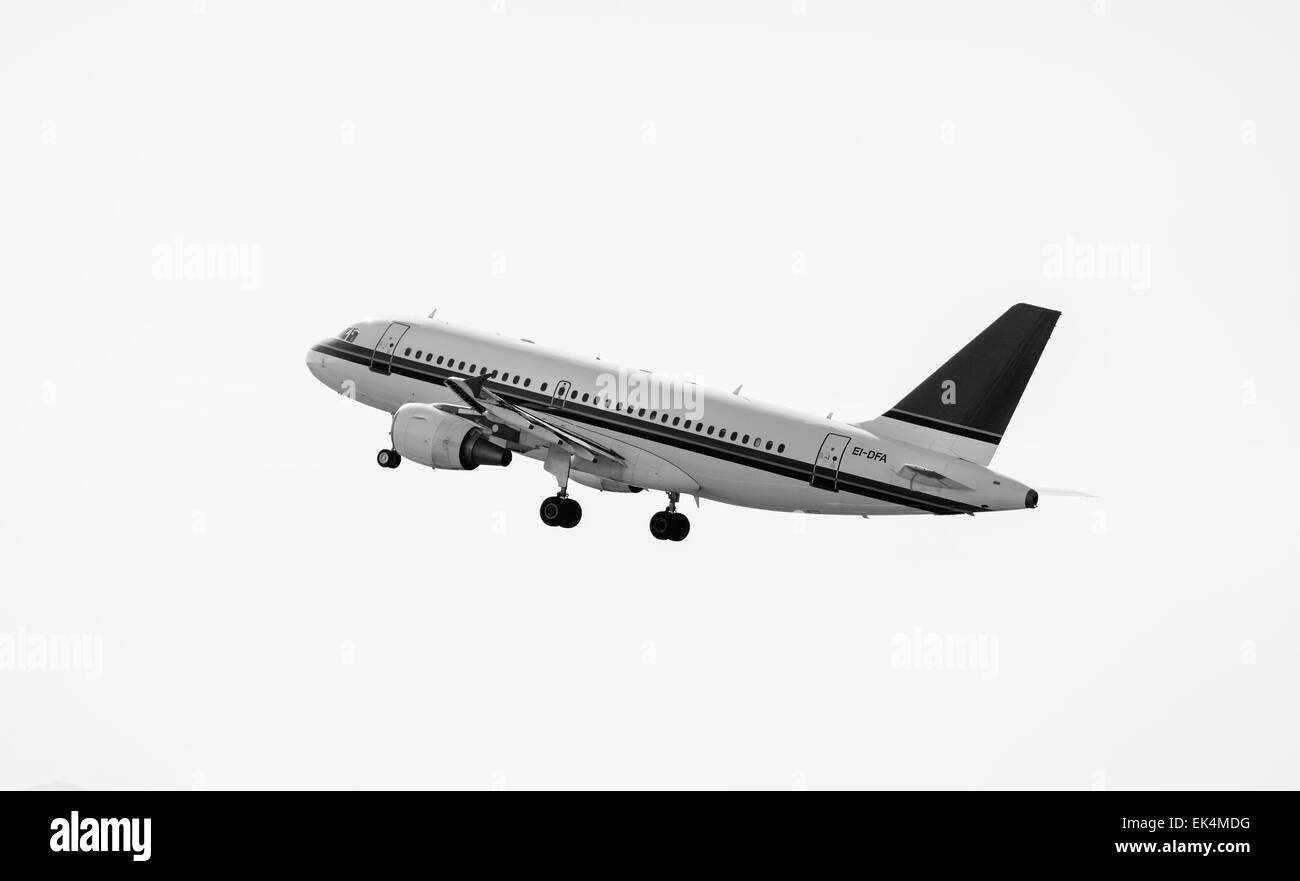 Italy, Tuscany, Florence International Airport, airplane take-off Stock ...