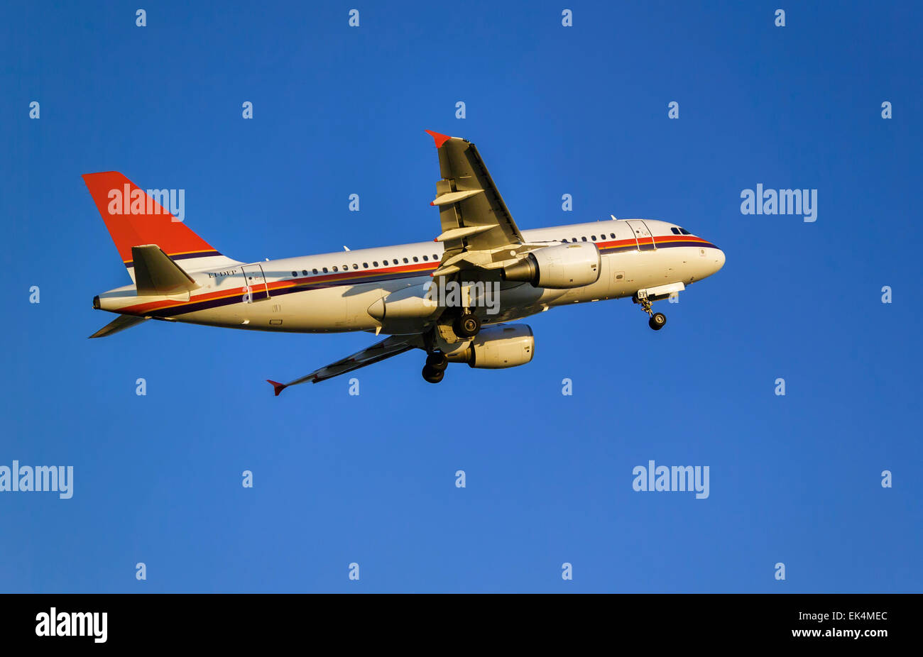 Italy, Tuscany, Florence International Airport, airplane take-off Stock ...