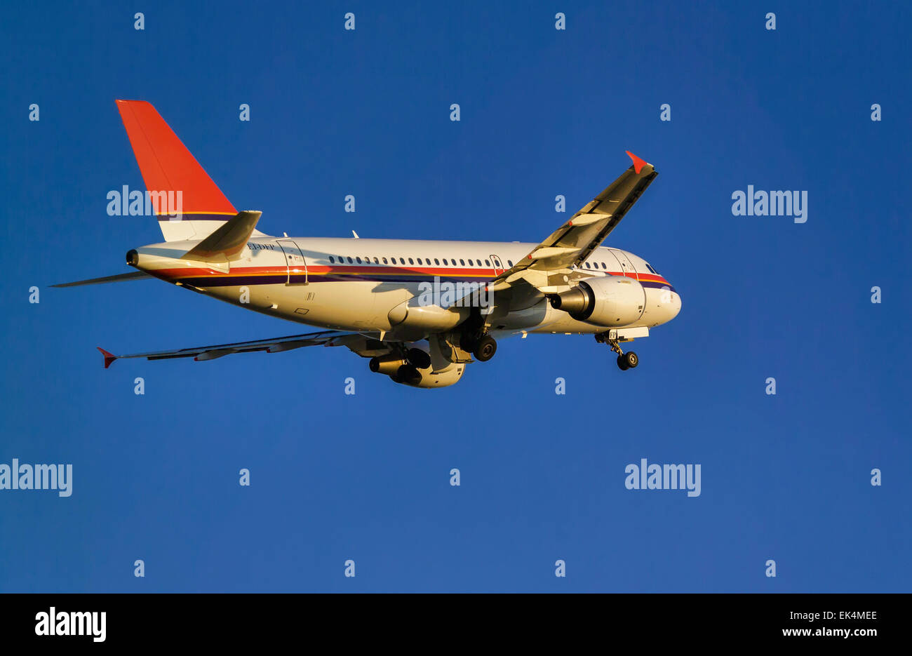 Italy, Tuscany, Florence International Airport, airplane take-off Stock ...