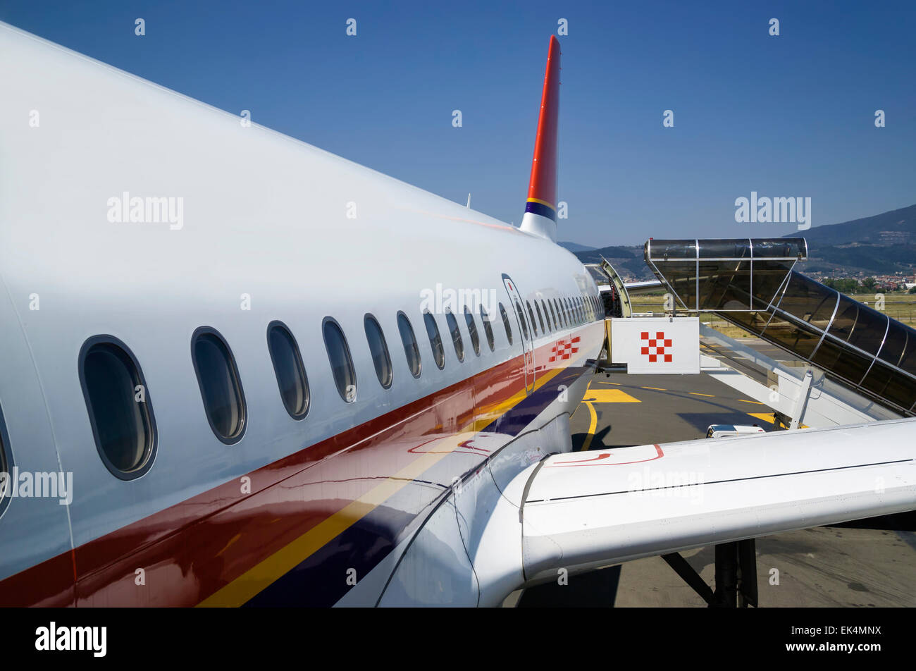 Italy, airplane on the runway (Florence International Airport Stock ...