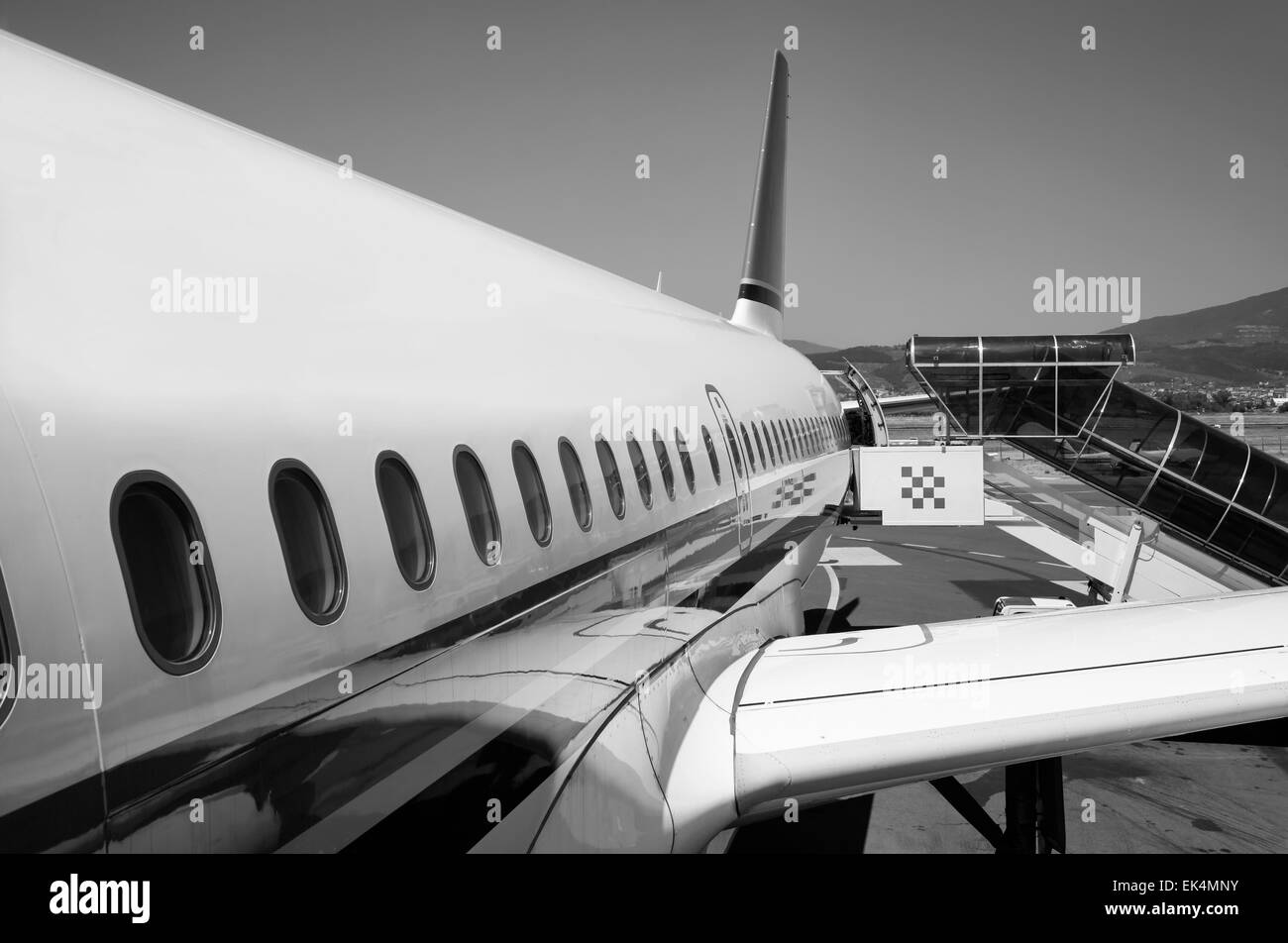 Italy, airplane on the runway (Florence International Airport Stock ...