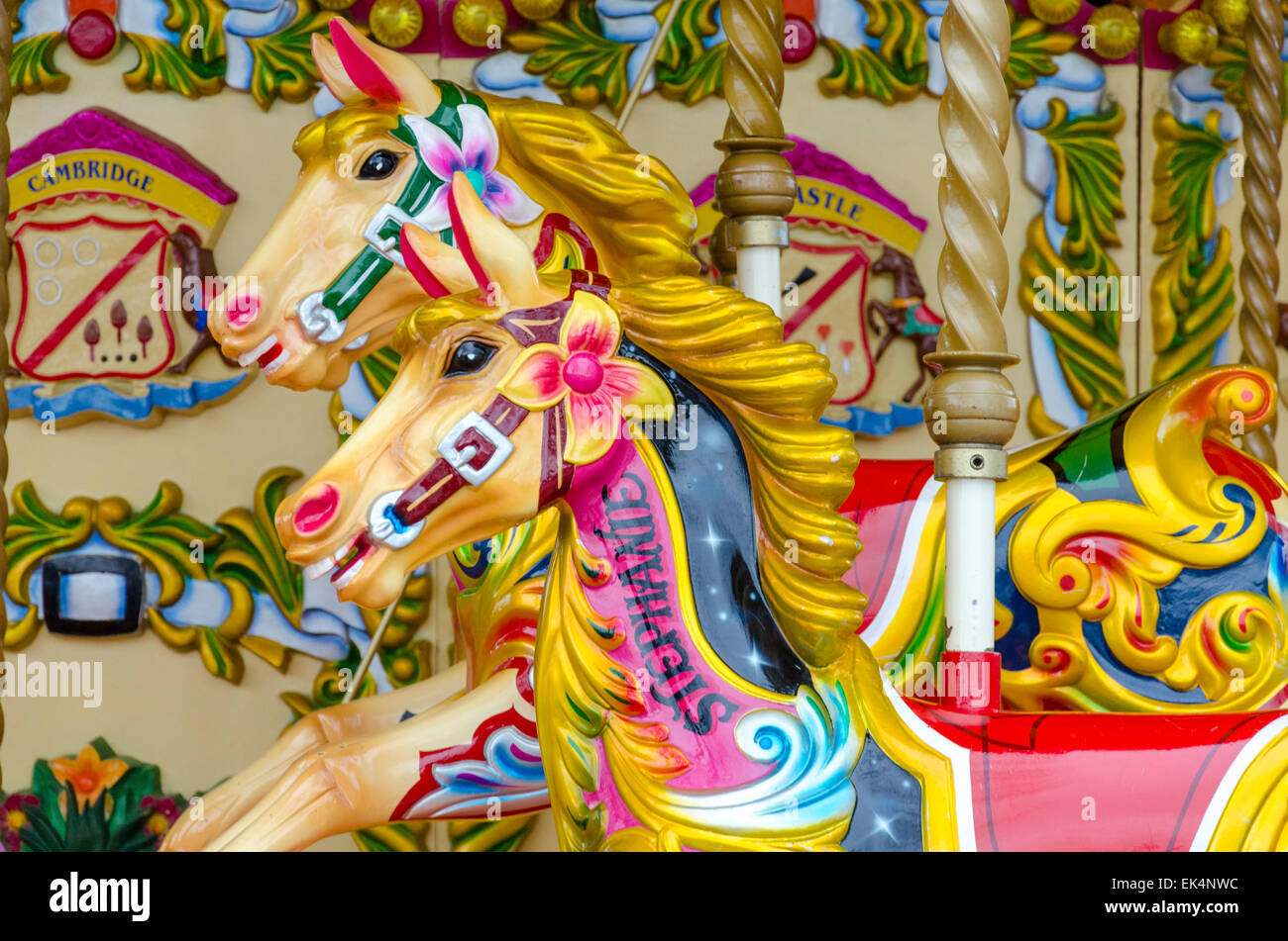 Horses on a carousel Stock Photo - Alamy