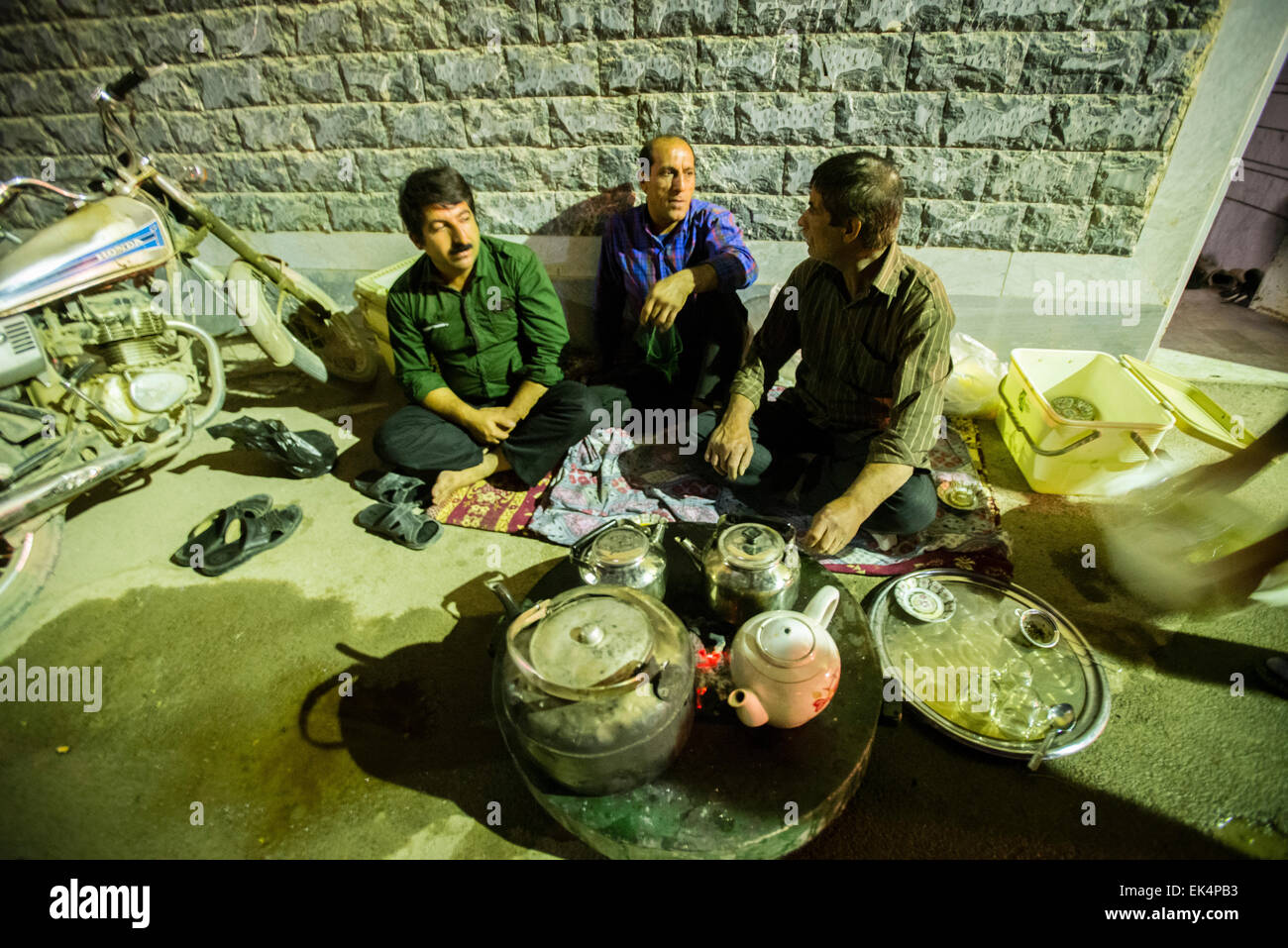 Participants of Tazieh, ritual theater of the day of Ashura, on the ...