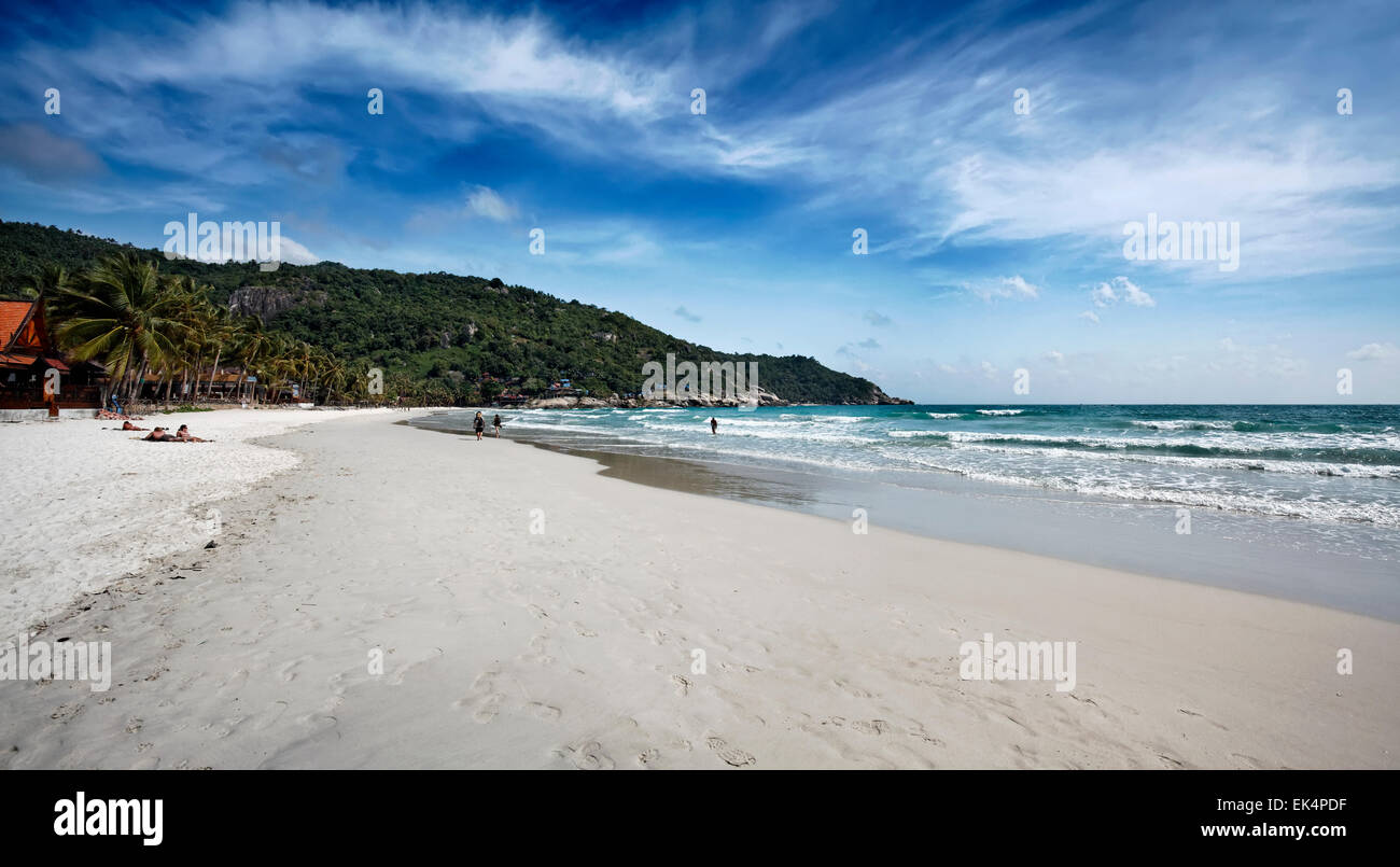 Thailand, Koh Phangan (Phangan Island), panoramic view of a beach Stock ...