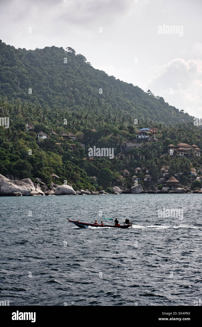 Thailand, Koh Phangan (Phangan Island), view of the coast of the island ...