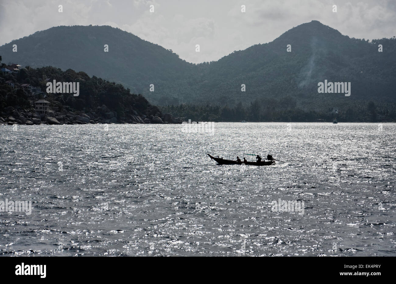 Thailand, Koh Phangan (Phangan Island), view of the coast of the island ...