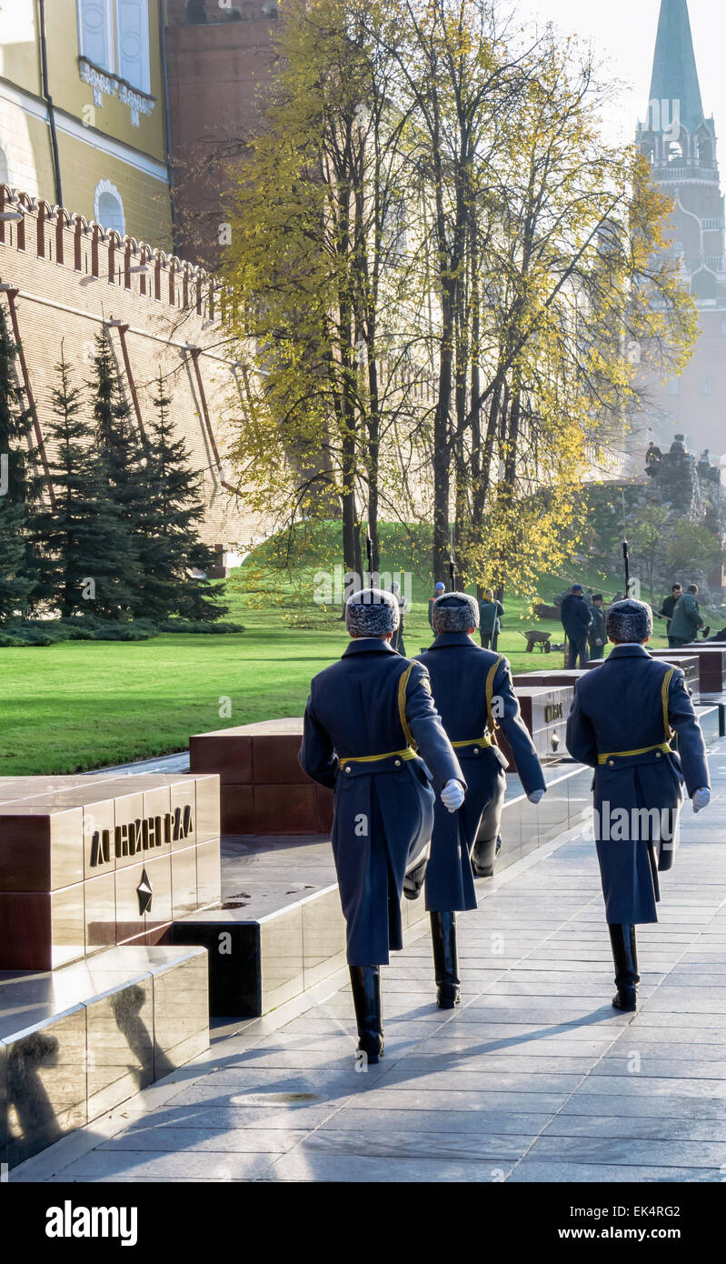 Russia, Moscow, russian guards marching outside the Kremlin Stock Photo ...