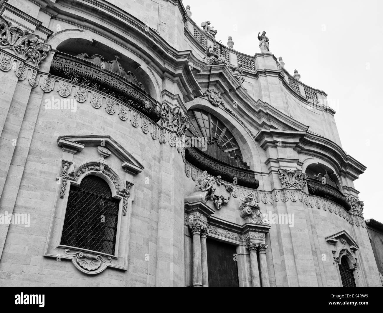 Duomo saint agata baroque architecture Black and White Stock Photos ...