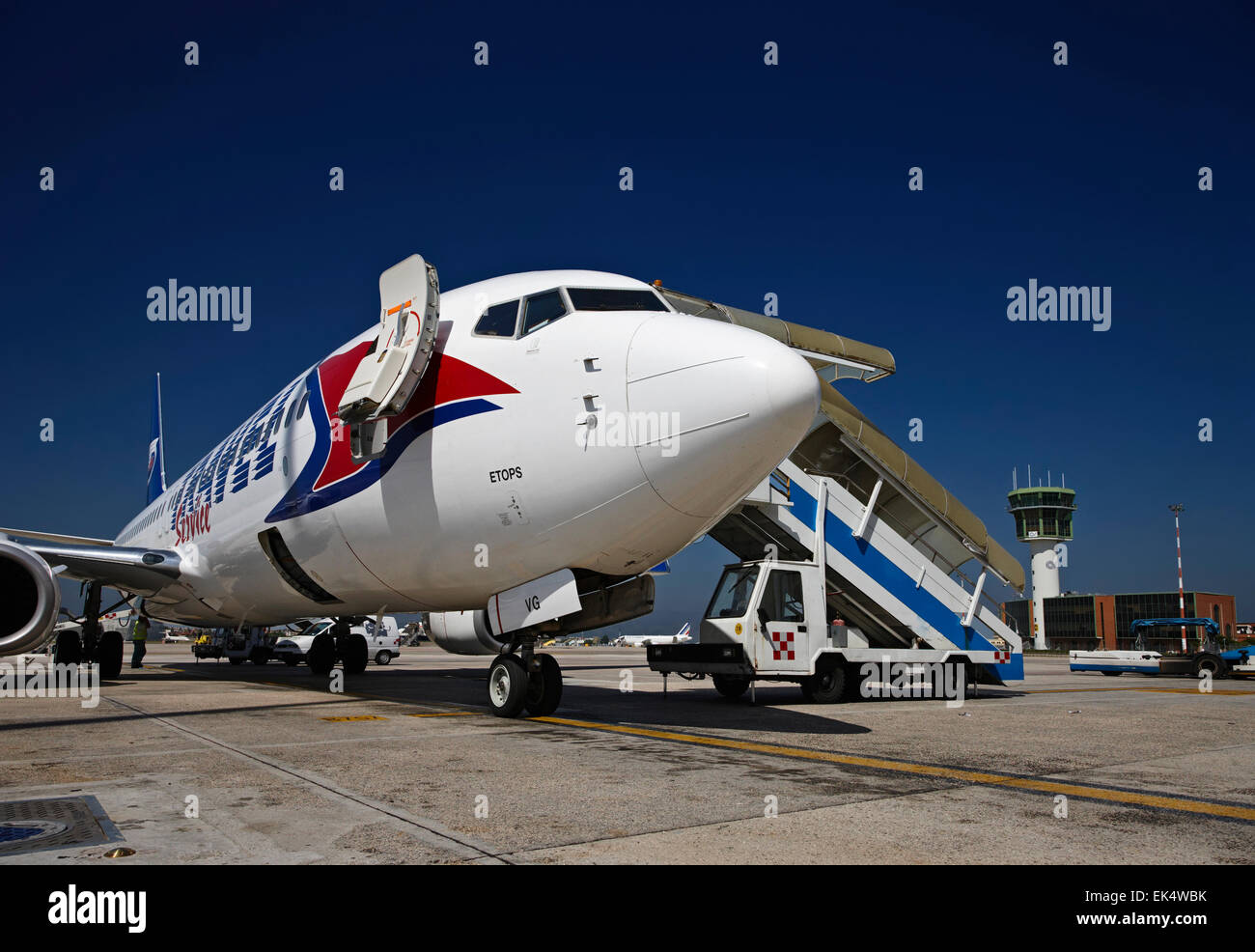 ITALY, Naples, international airport Capodichino, airplane and flight ...