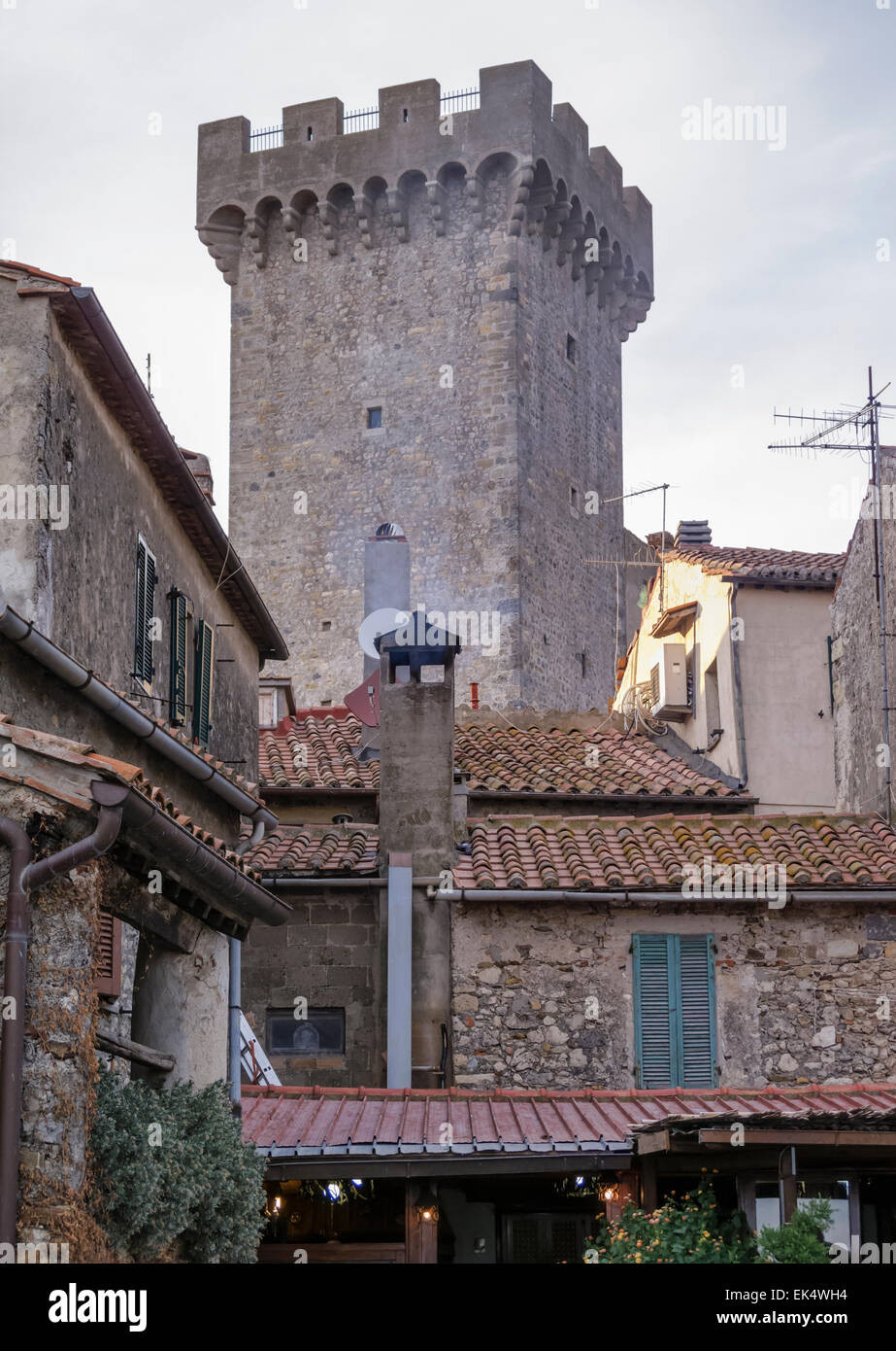 italy, tuscany, Capalbio (Grosseto Province), medieval tower Stock ...