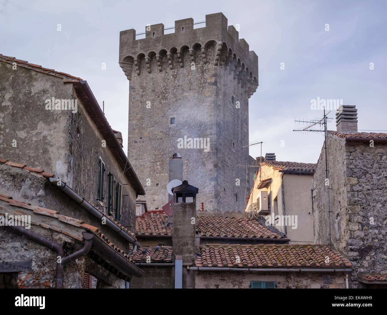 italy, tuscany, Capalbio (Grosseto Province), medieval tower Stock ...