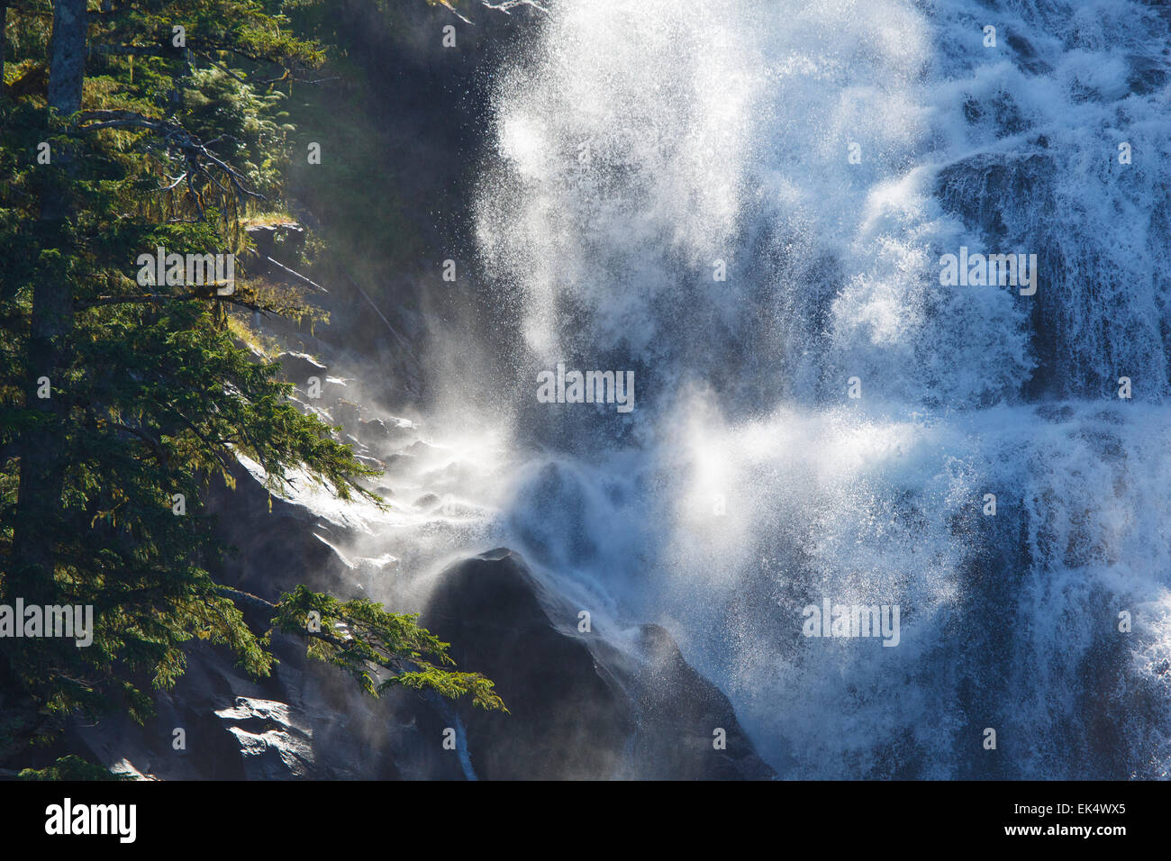 Waterfall, Baranof Island, Tongass National Forest, Alaska Stock Photo ...