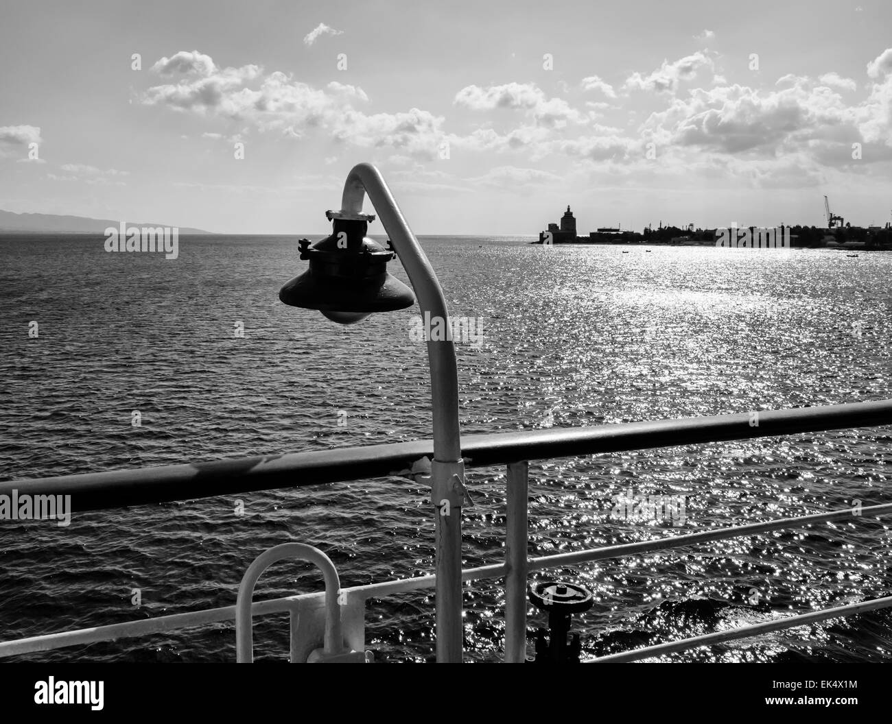 Italy, Sicily, Messina, view of the Sicily Channel and Sicilian ...