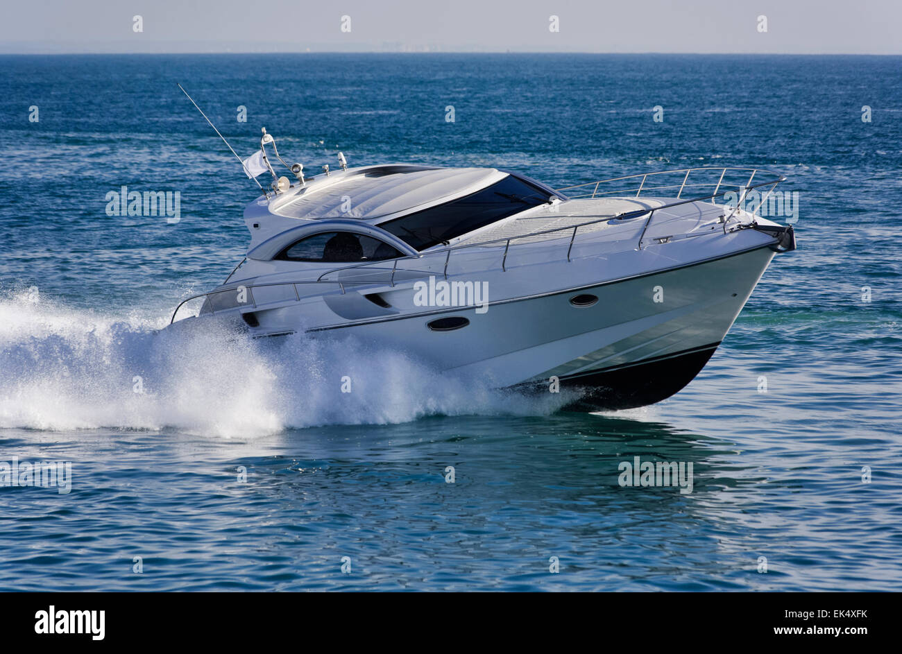 Italy, Tirrenian sea, off the coast of Fiumicino (Rome), luxury yacht ...