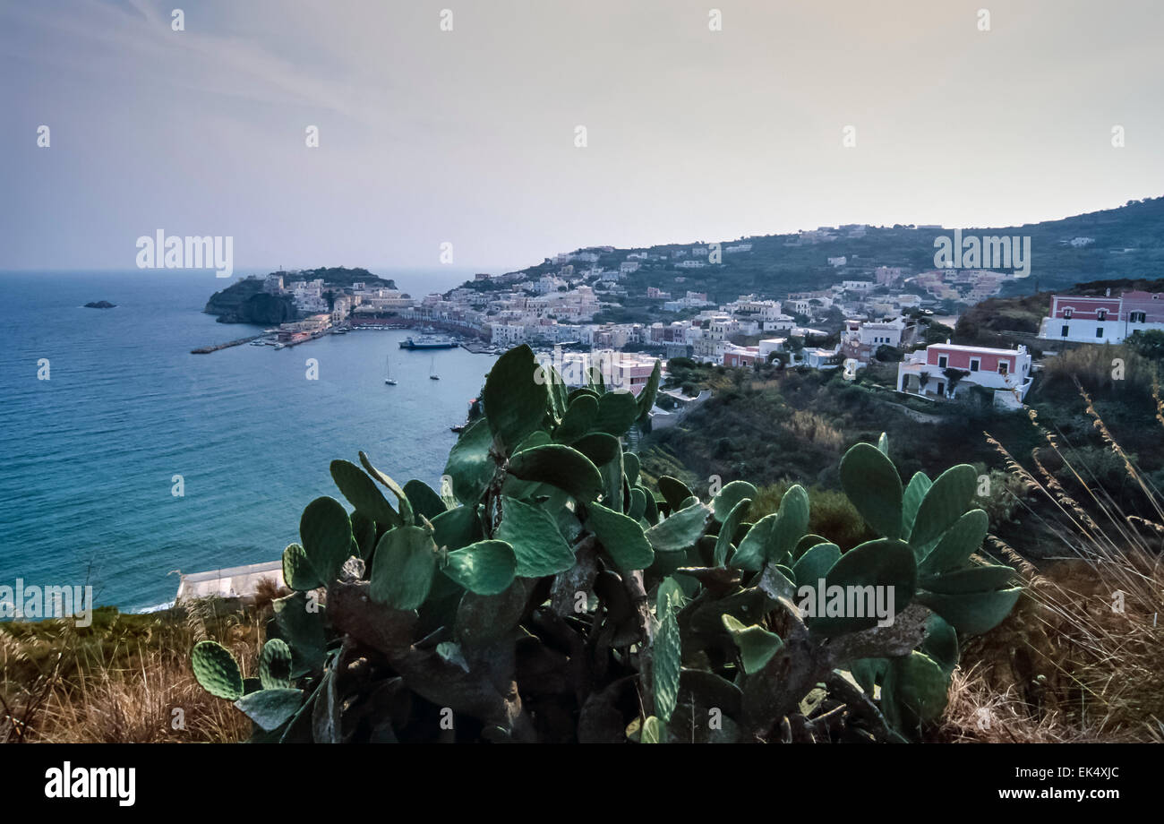 Italy, Ponza Island, panoramic view of the port - FILM SCAN Stock Photo ...