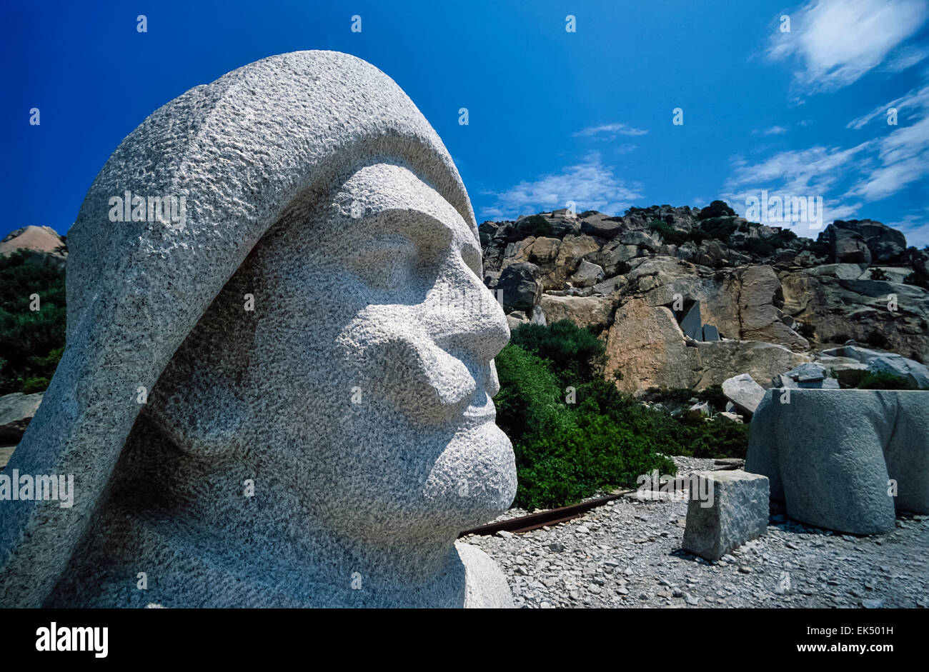Italy, Sardinia, St. Stefano Island (Maddalena), Galeazzo Ciano statue ...
