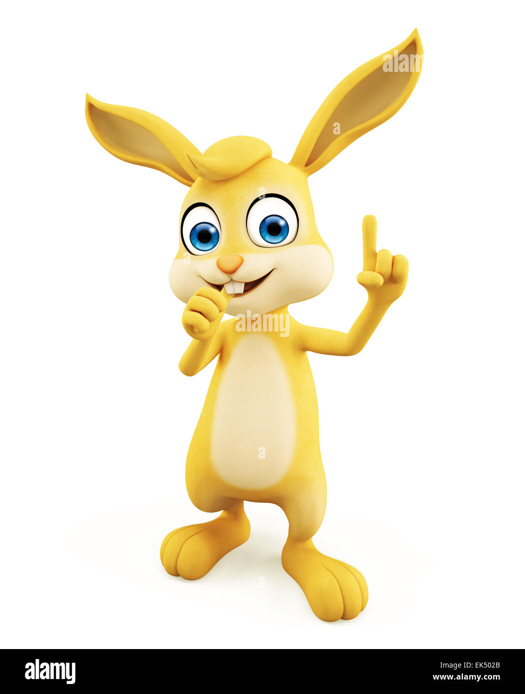3d illustration of Easter Bunny with pointing sign pose Stock Photo - Alamy