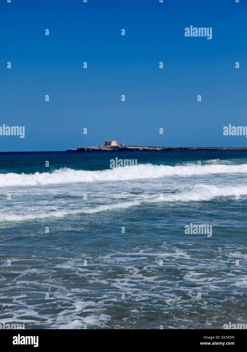 Italy, Sicily, Ionian sea, Portopalo di Capo Passero, view of Capo ...