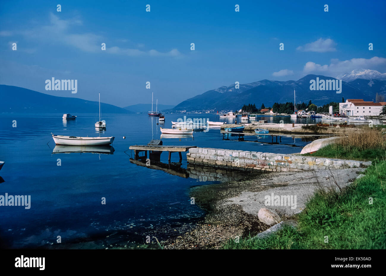 Montenegro, Adriatic Sea, view of the coastline near Sveti Stefan ...