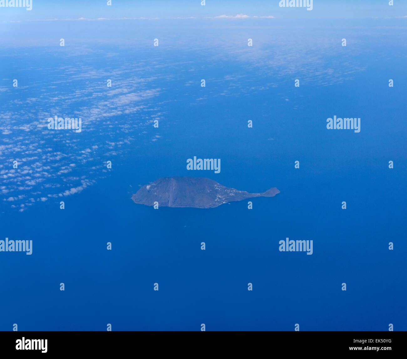 Italy, Tyrrhenian sea, Sicily, aerial view of Filicudi island (Aeolian ...