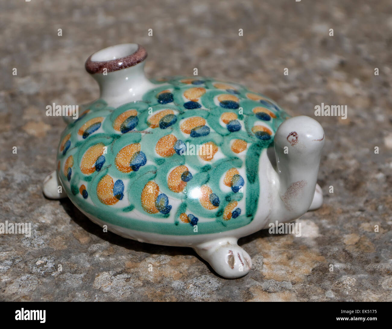 Italy, Sicily, small sicilian hand painted Caltagirone ceramic turtle ...