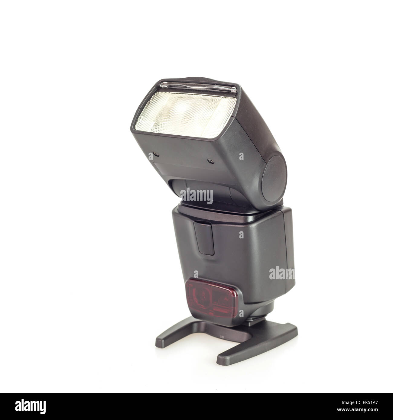 camera speedlight flash over white background Stock Photo - Alamy