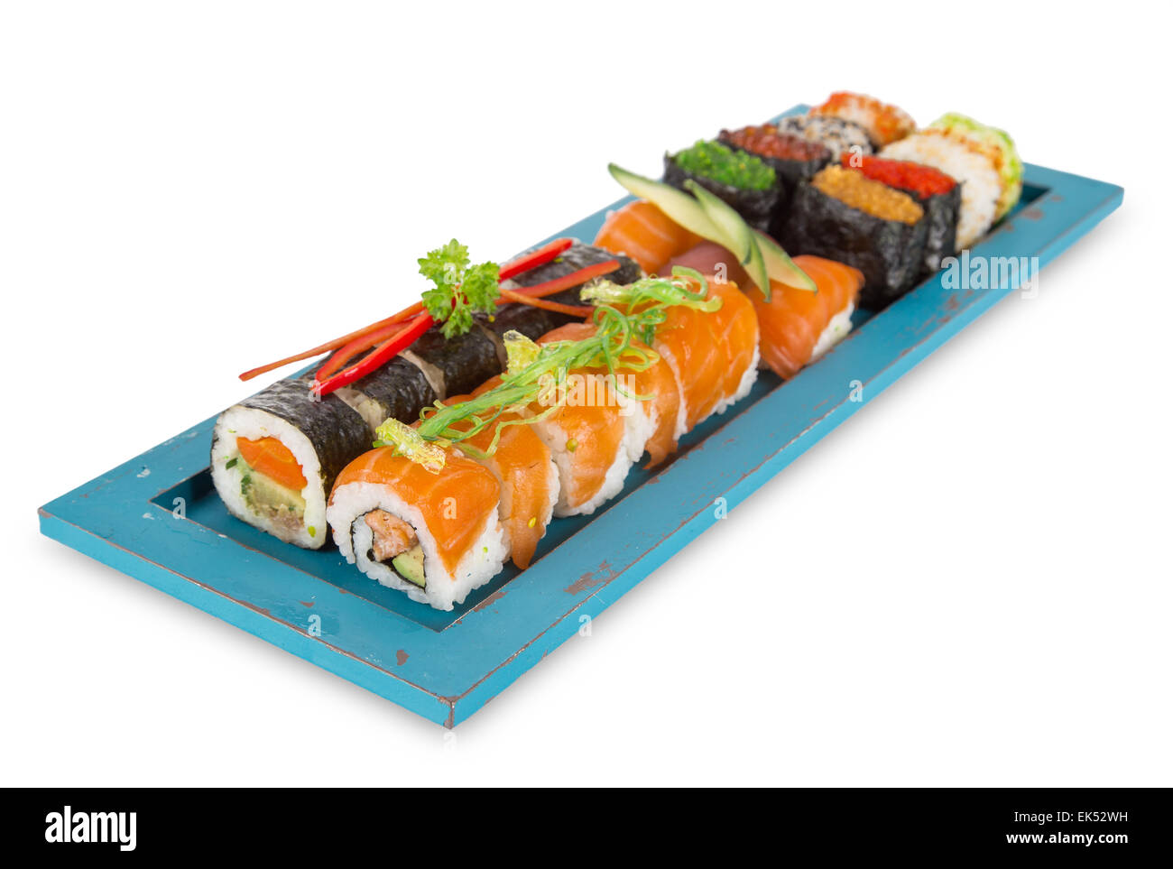 Delicious nigiri sushi set Cut Out Stock Images & Pictures - Alamy