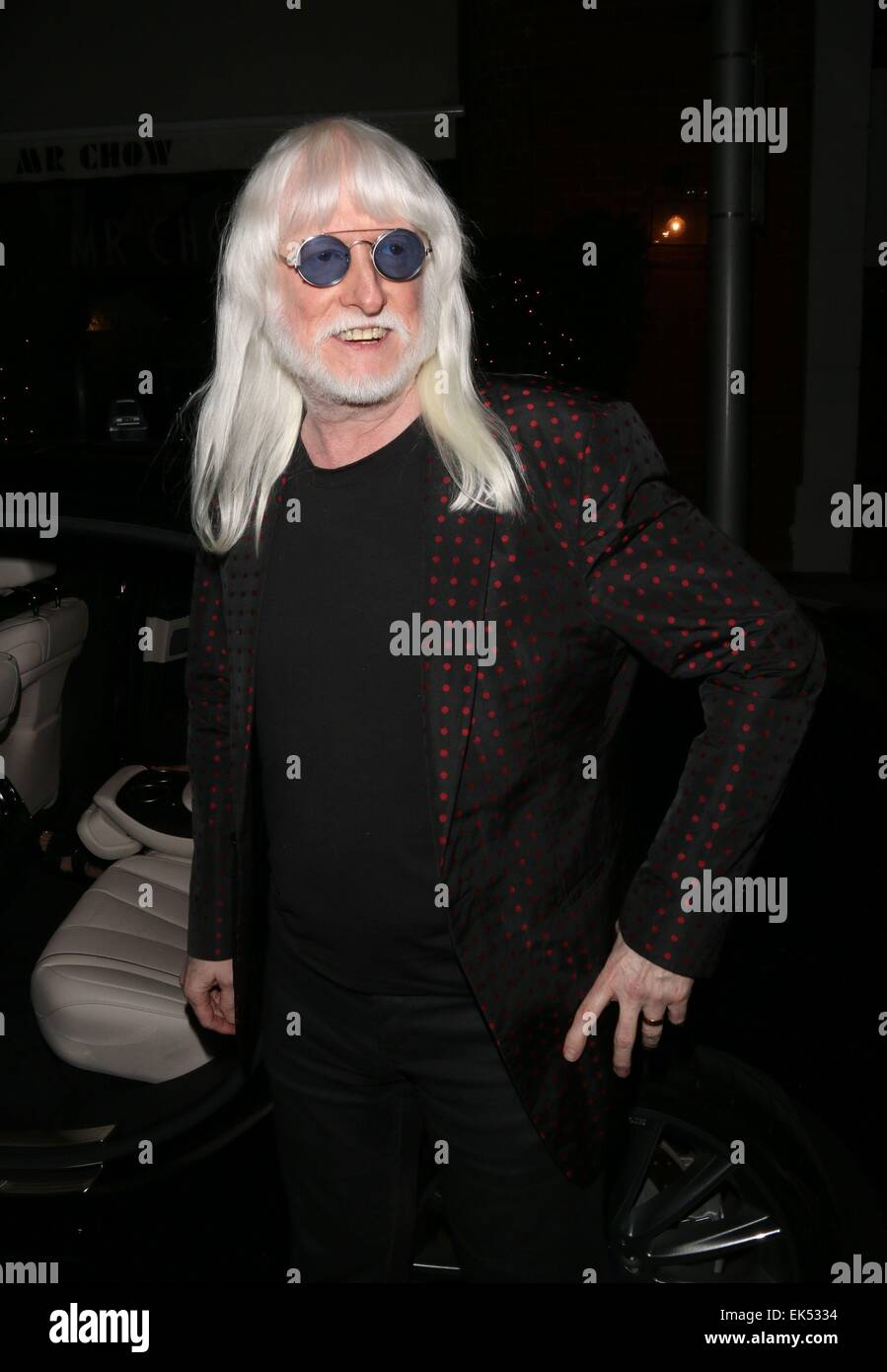 American rock and blues musician, Edgar Winter outside Mr. Chow in ...